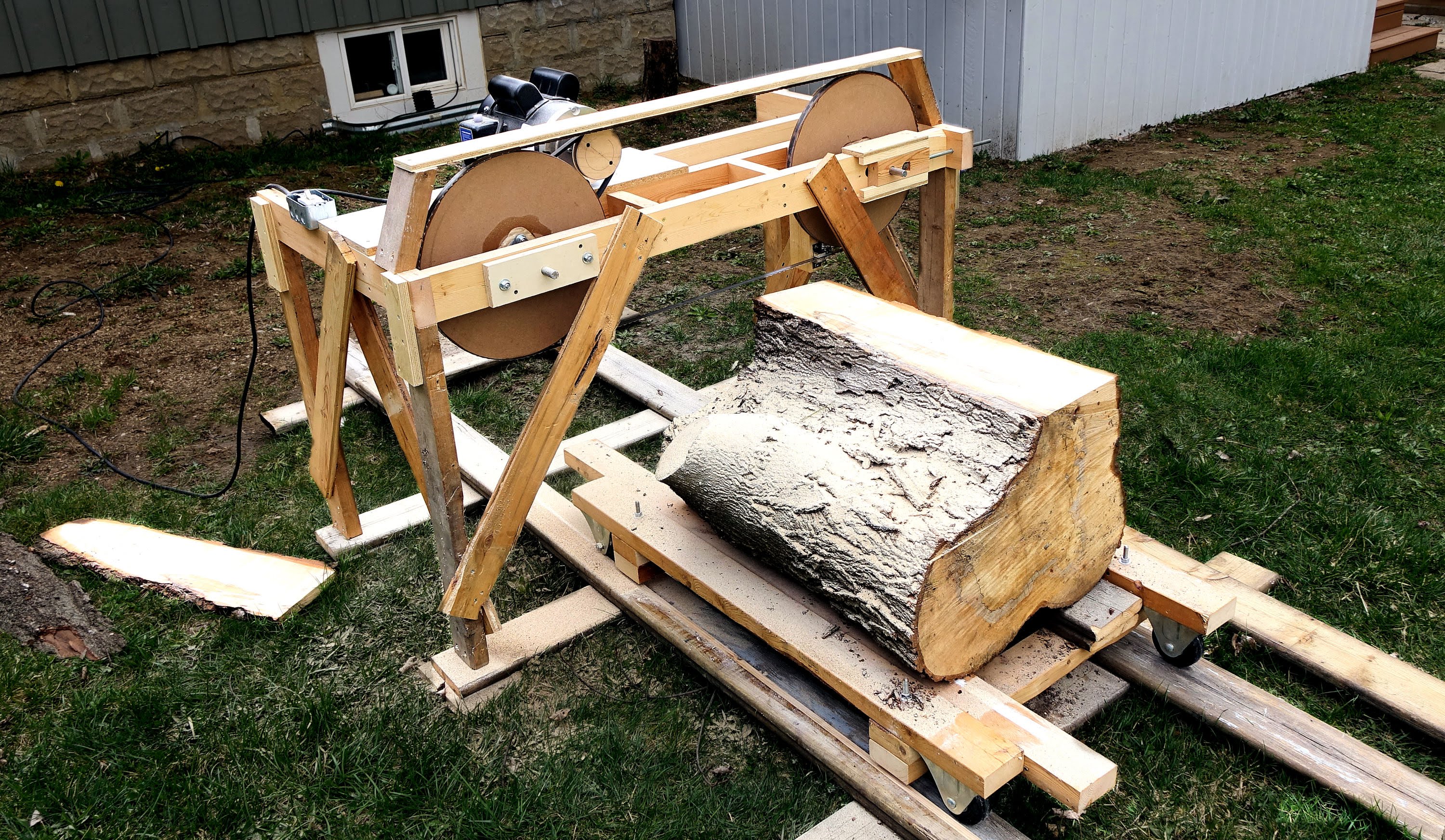 How To Build A Homemade Wooden Bandsaw Mill From Scratch Step By Step 