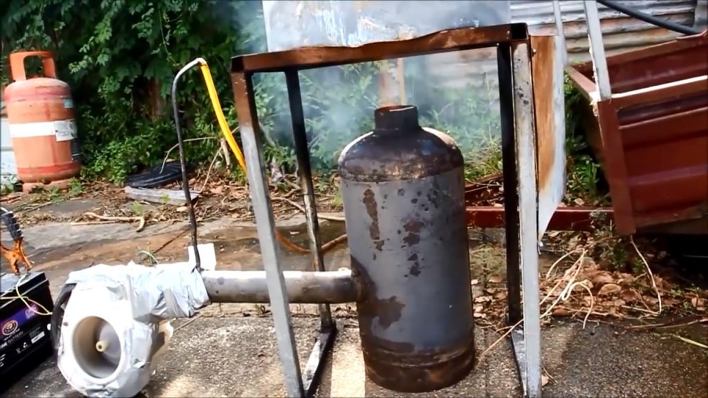 How to build a Backyard Waste Oil Burner Powered Water Heater to ...