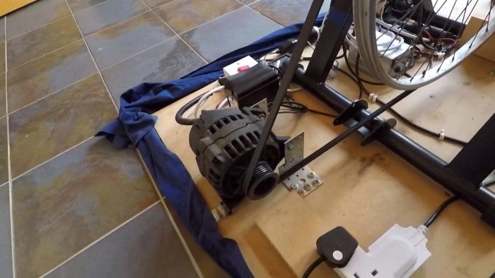 How to Generate Off Grid Power using a Car Alternator and an exercise bike.