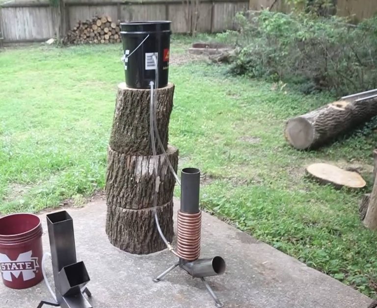 How to build an efficient Round Rocket Stove Water Heater with External ...
